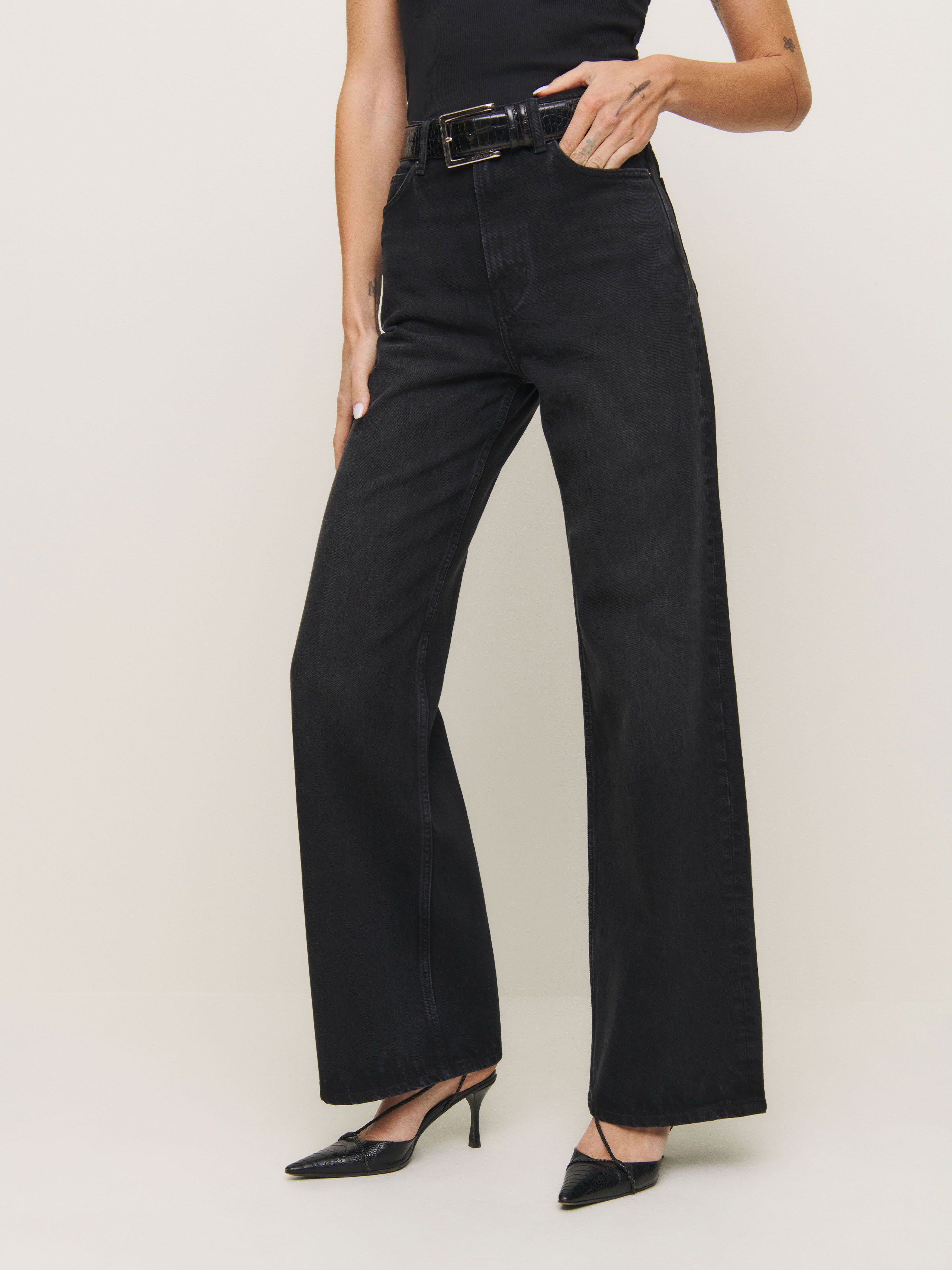 Reformation Cary High Rise Slouchy Wide Leg Jeans In Vana | ModeSens